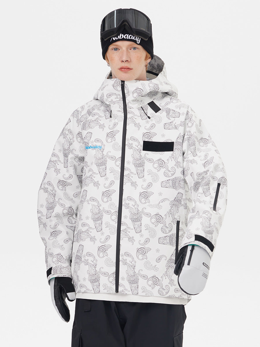 DAWN Print Zip-up 3L Snow Jacket – NOBADAY